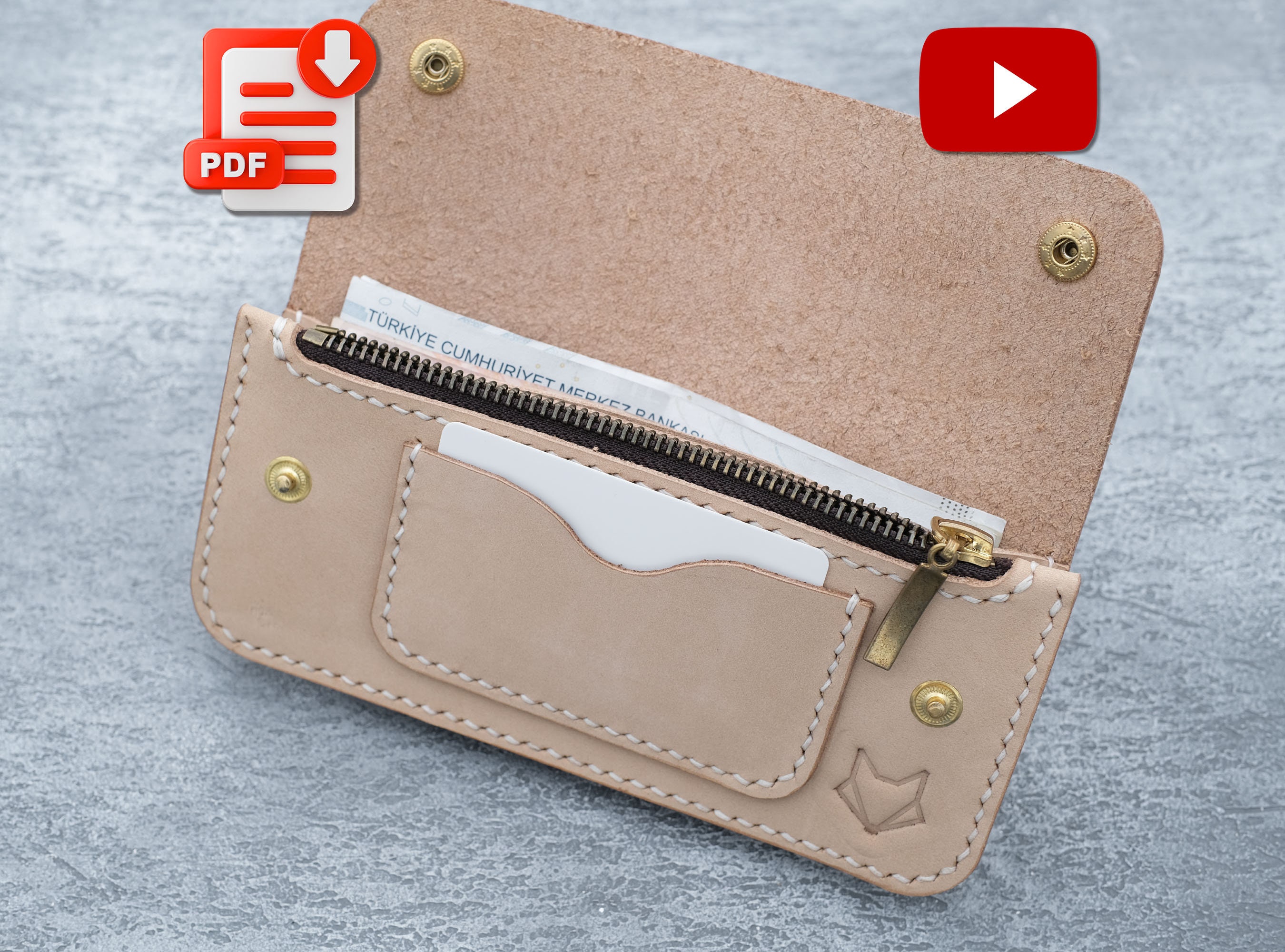 DIY Leather Trucker Wallet Pattern: Handcrafted Design (PDF) - Etsy