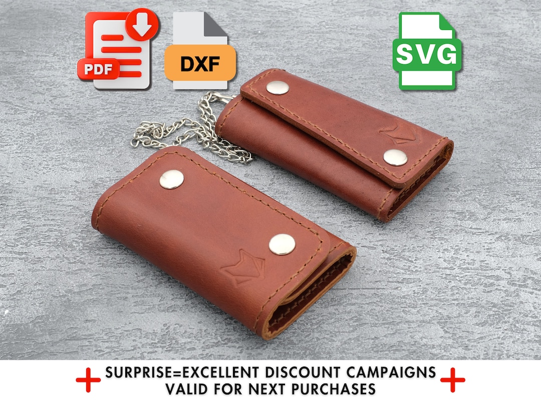 Leather Key Holder Bundle, Keychain Set Pattern Pdf, Leather Key Pouch ...