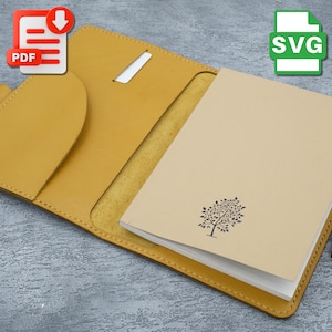 Leather A5 Notebook Cover Pattern: Elegant DIY Design (PDF, SVG, Ai ...