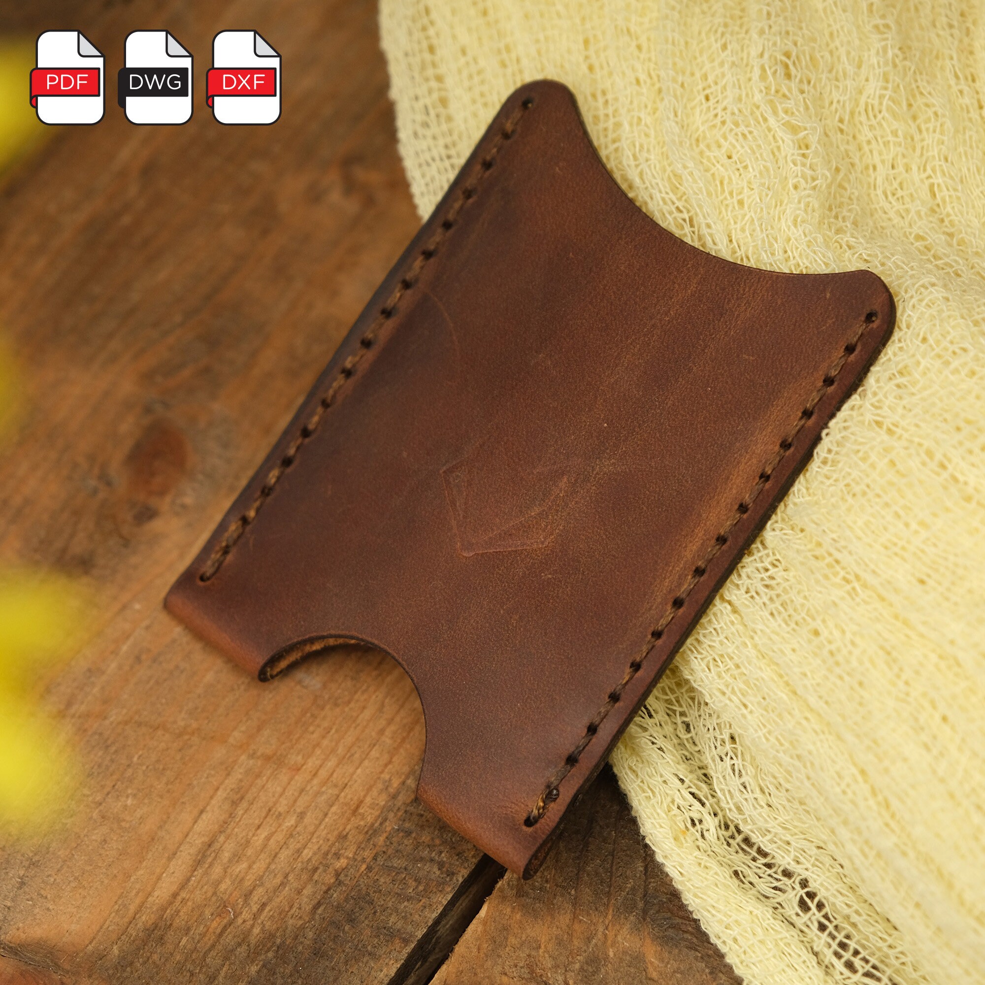 Minimalist Leather Card Holder Pattern Wallet Card Holder - Etsy