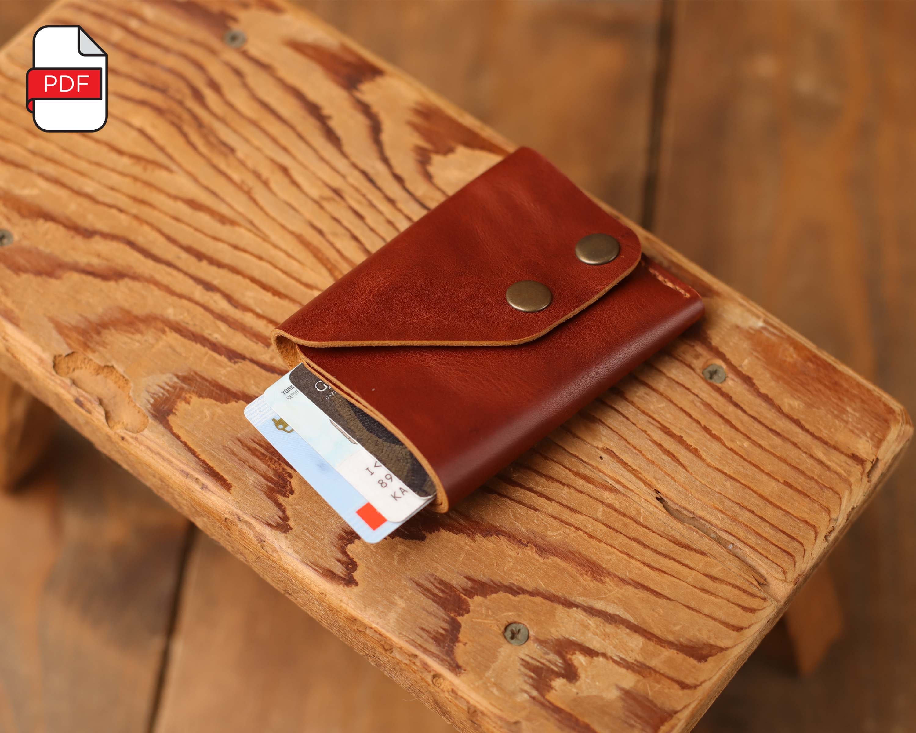 Minimalist Snap Wallet Pattern Minimalist Leather Pattern - Etsy