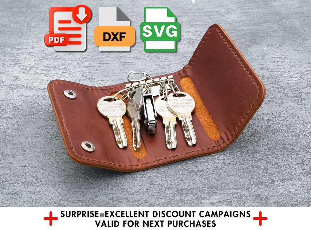 Leather Keychain Pattern, Key Holder Pattern Pdf, Key Holder Template ...