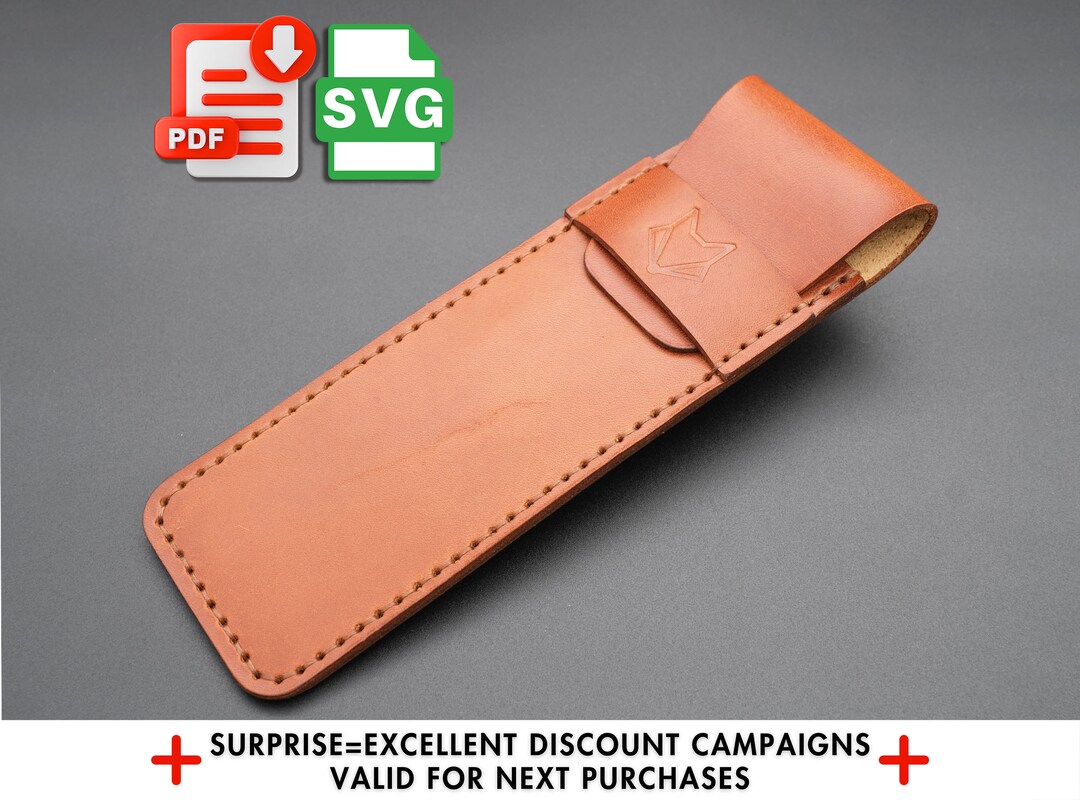 DIY Leather Pen Holder Pattern: Hand-stitched Pencil Case (PDF, SVG) - Etsy