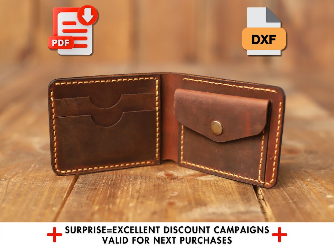 Leather Wallet Pattern, Leather Template Pdf, Digital Pattern Pdf, Easy ...