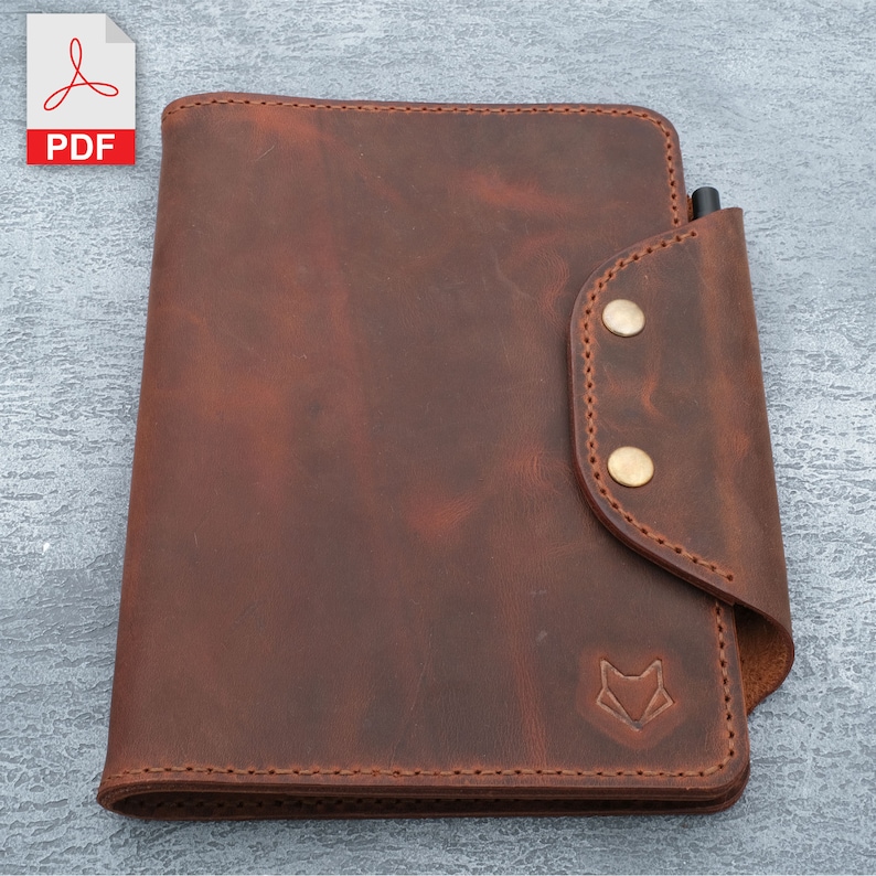 Leather Notebook Cover Pattern: A4 DIY Craft Template (PDF Download) - Etsy