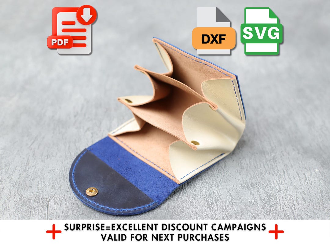 Leather Wallet Pattern - Multi-compartment Template for DIY Craft - Etsy