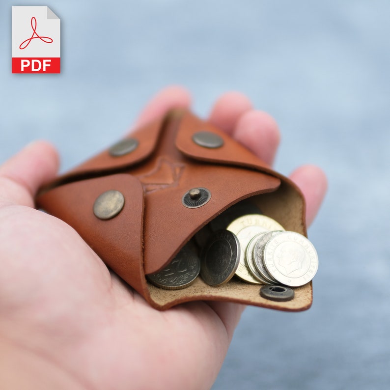 Leather Coin Purse Sewing Pattern, DIY Craft Template (PDF Download) - Etsy