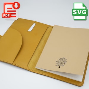 Leather A5 Notebook Cover Pattern: Elegant DIY Design (PDF, SVG, Ai ...