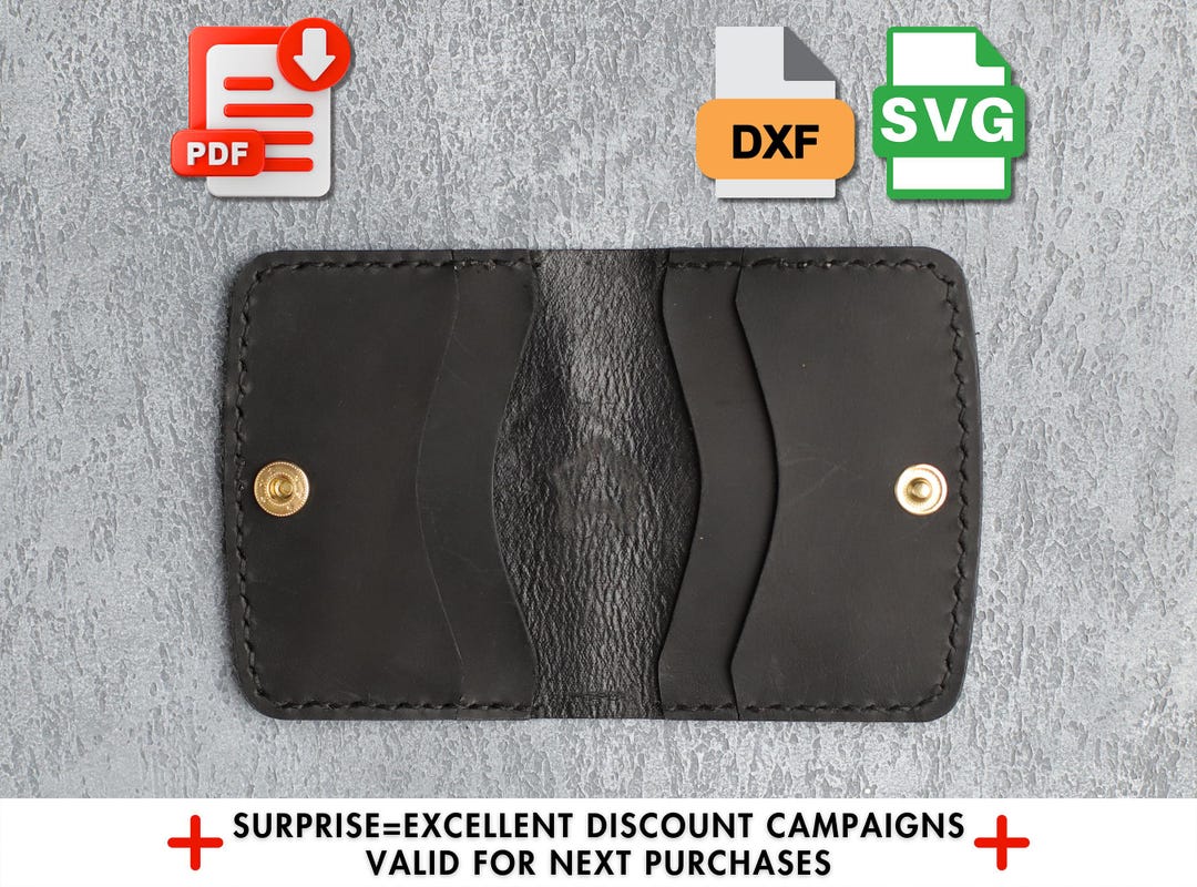 Leather Card Holder Pattern, Minimalist Wallet DIY, Pdf Sewing Template ...