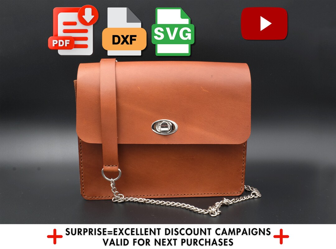 Leather Shoulder Bag Pattern: DIY Crafting Template (PDF & Video) - Etsy