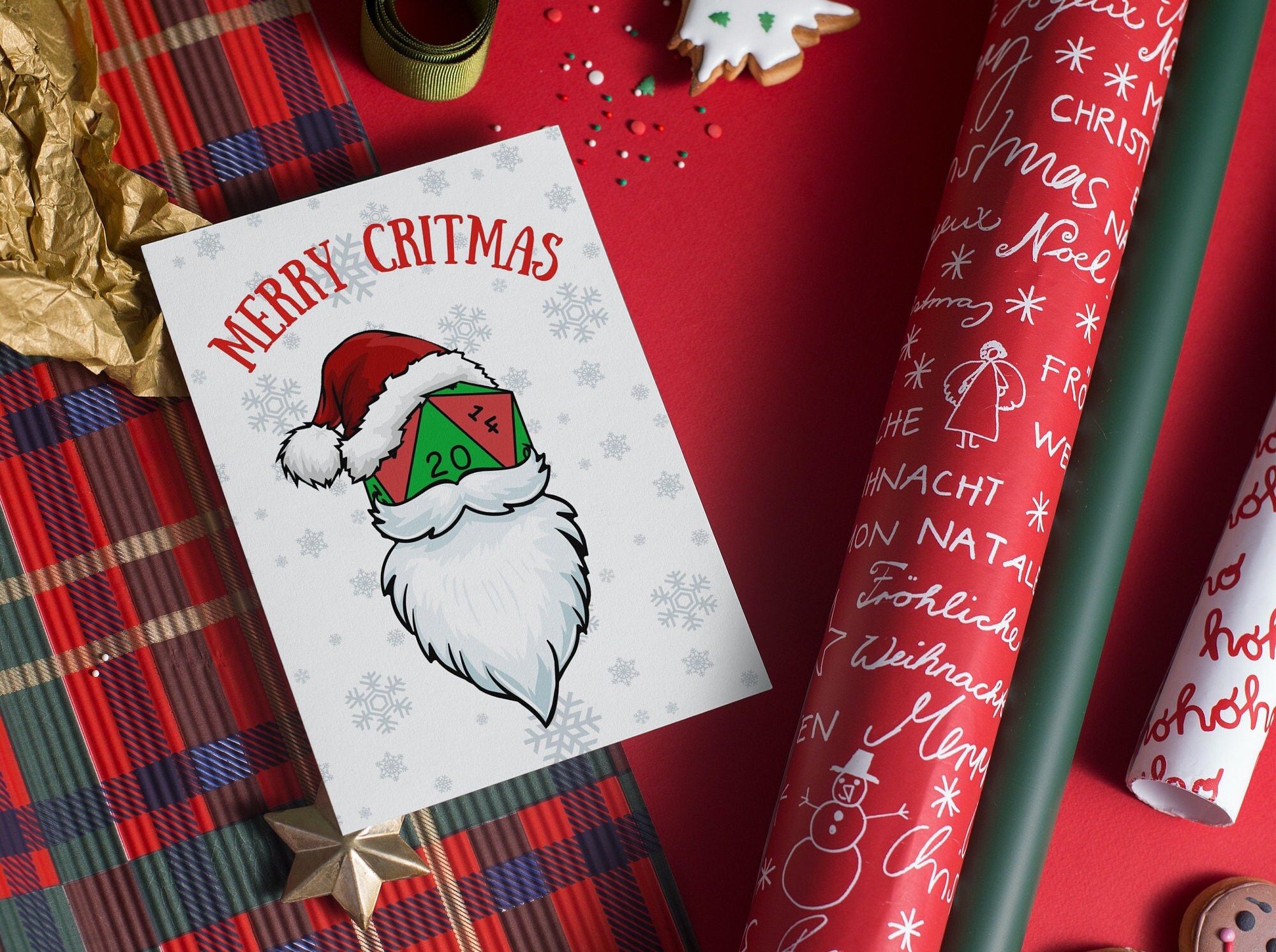 Dnd Christmas Card D20 Dungeons and Dragons Christmas Greeting Card - Etsy