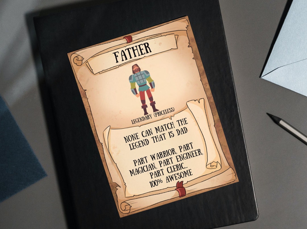 Legendary Dad Card RPG Inspired Card Great for Fathers Day Birthday - Etsy
