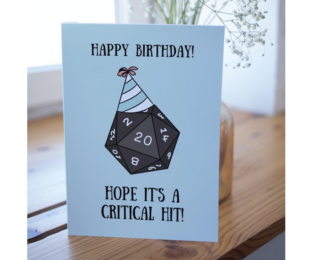 Critical Hit D20 Dungeons and Dragons Birthday Greeting Card - Etsy