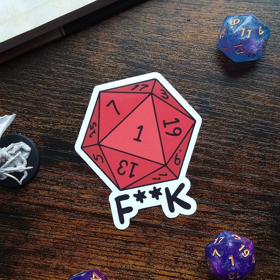 FK Red D20 Sticker - Etsy
