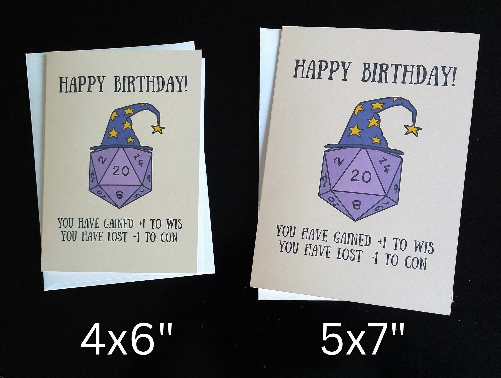 D20 1 Wis 1 Con Dnd D20 Funny Birthday Greeting Card - Etsy