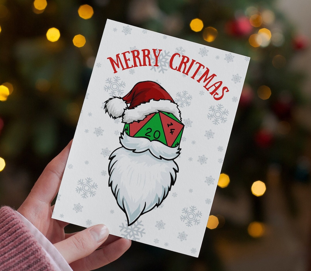 Dnd Christmas Card D20 Dungeons and Dragons Christmas Greeting Card - Etsy