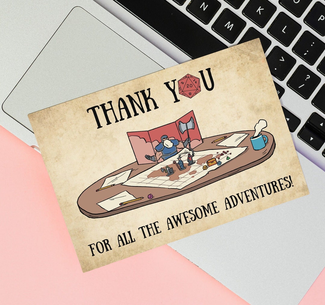 Thank You TTRPG Dnd Party Dungeon Master Thanks Greeting Card - Etsy