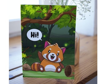 Red Panda Card - Etsy