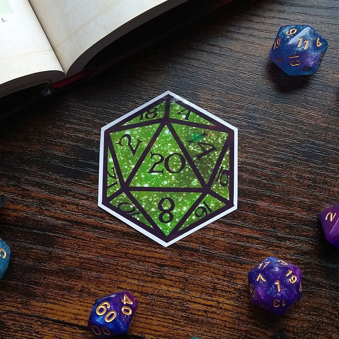 Green Galaxy D20 Sticker - Etsy