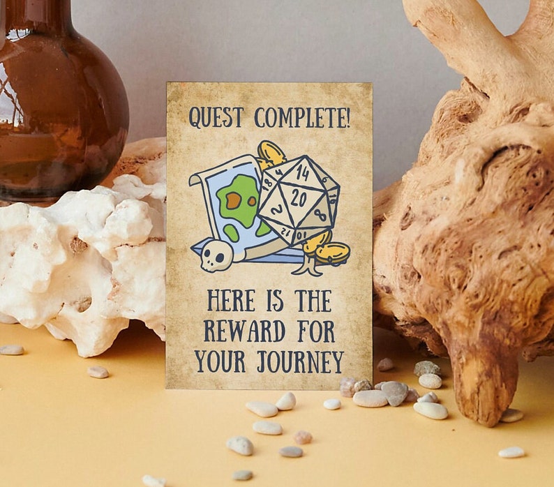Quest Complete Any Occasion Dnd Fan Card TTRPG Gift Blank Greeting Card ...