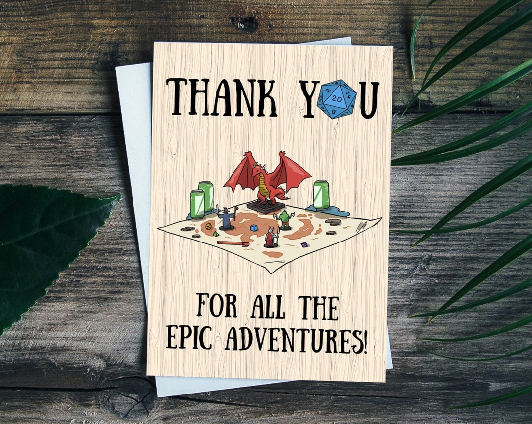 Thank You TTRPG Dnd Party Dungeon Master Thanks Greeting Card - Etsy
