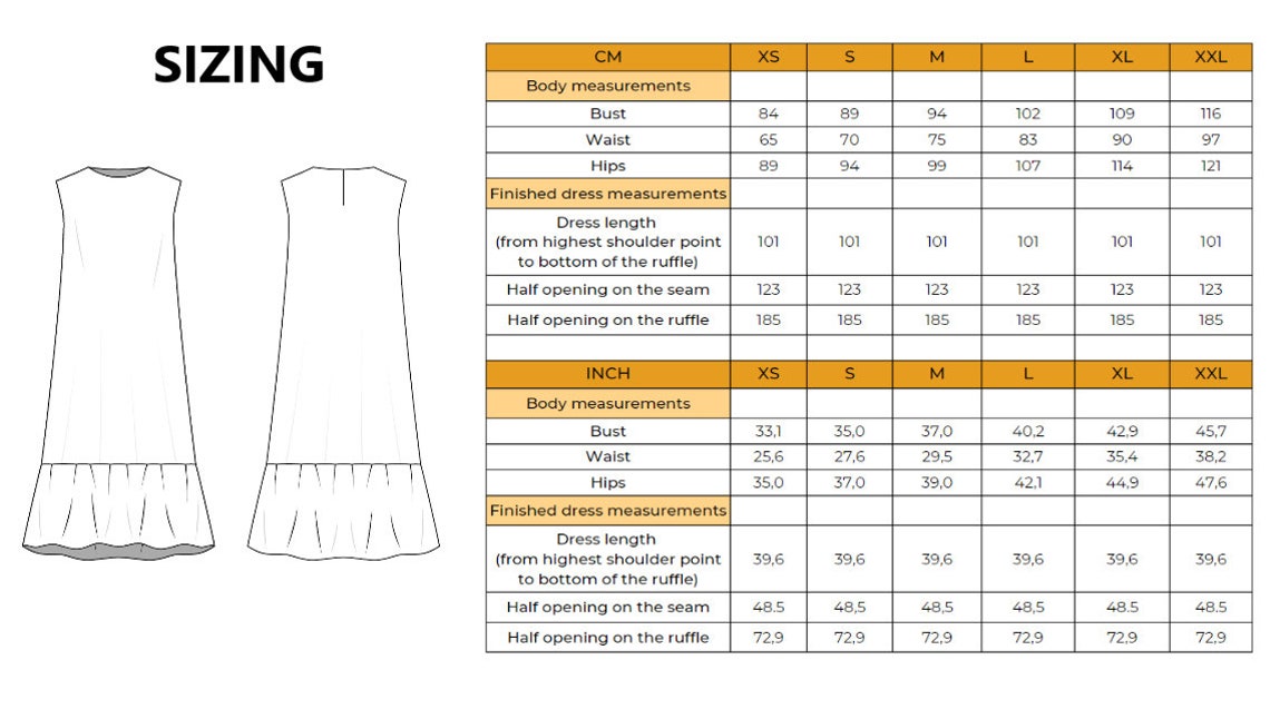 Flowy Summer Dress PDF Sewing Pattern - Sizes XS to XXL - Etsy