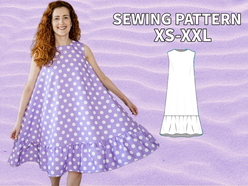 Flowy Summer Dress PDF Sewing Pattern Sizes XS to XXL - Etsy