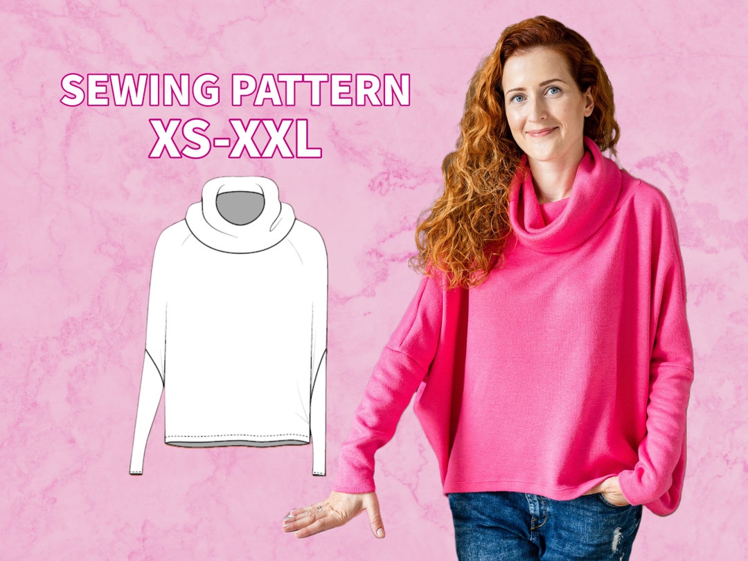 Oversize Cozy Sweater PDF Sewing Pattern, 6 Sizes (XS-XXL) With ...