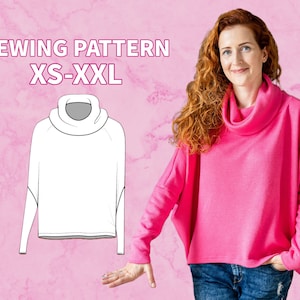 Oversize Cozy Sweater PDF Sewing Pattern, 6 Sizes (XS-XXL) With ...