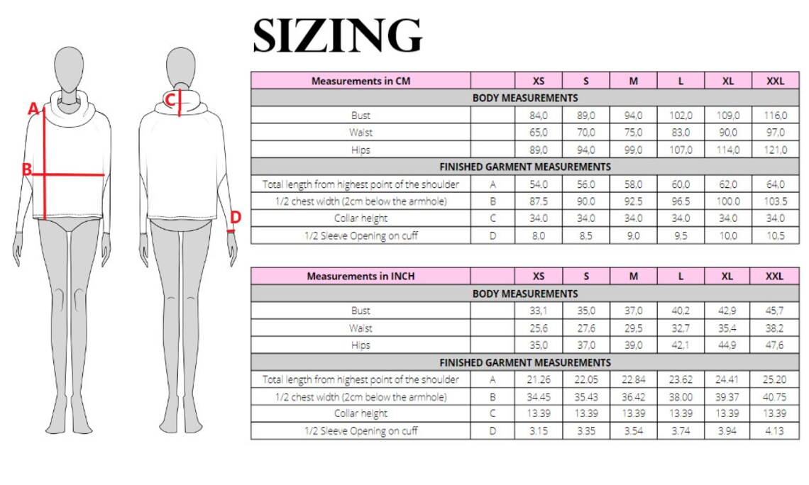 Oversize Cozy Sweater PDF Sewing Pattern 6 Sizes XS-XXL - Etsy