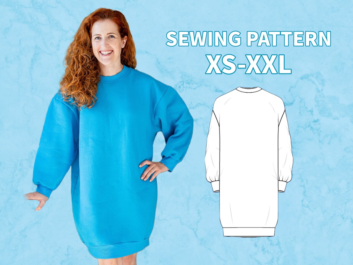 Oversize Sweater Dress PDF Sewing Pattern 6 Sizes XS-XXL - Etsy
