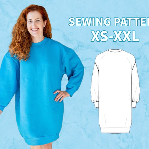 Oversize Sweater Dress PDF Sewing Pattern 6 Sizes XS-XXL - Etsy