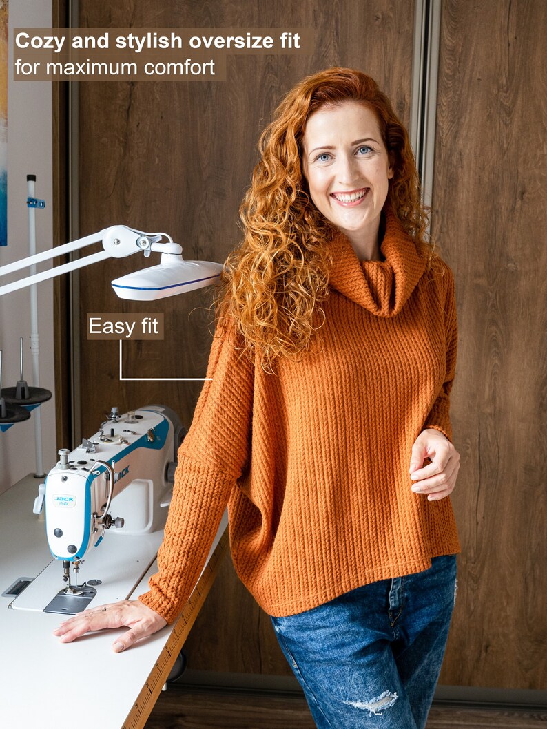 Oversize Cozy Sweater PDF Sewing Pattern 6 Sizes XS-XXL - Etsy