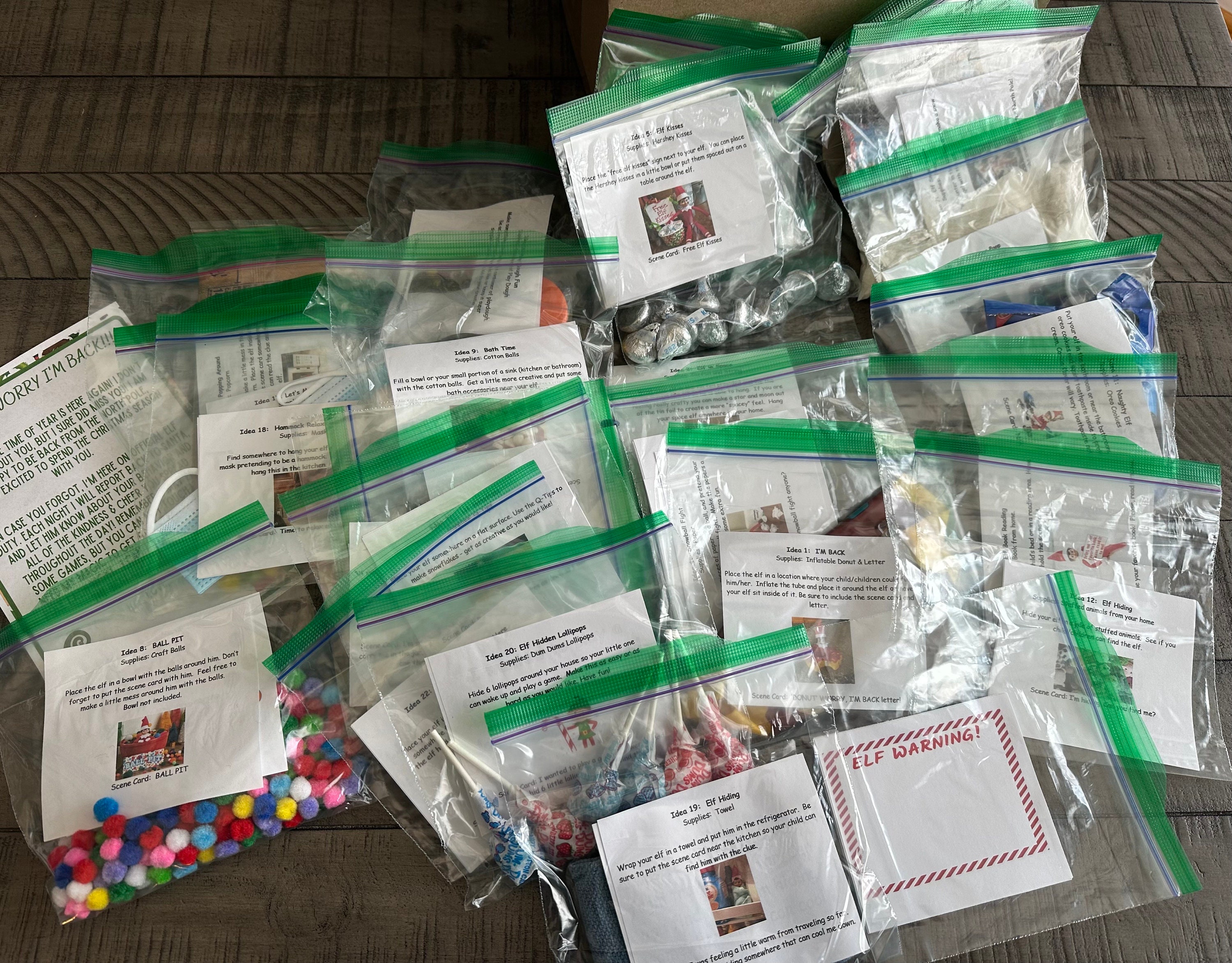 Elf Kit Elf Ideas Elf Magic Christmas Ideas 22 Bags of Elf Ideas - Etsy