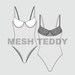 Mesh Teddy Fashion Flat Technical Sketch Illustration Mockup CAD Vector ...