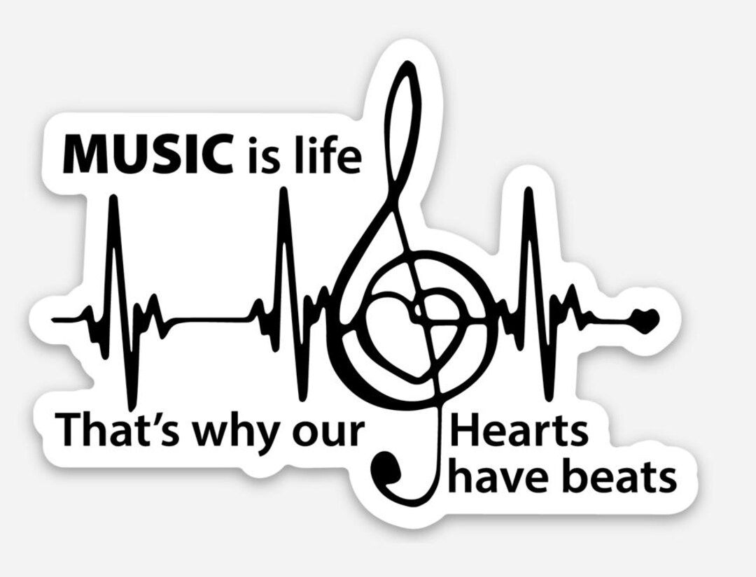 MUSIC is Life That's Why Our Hearts Have Beats - Etsy