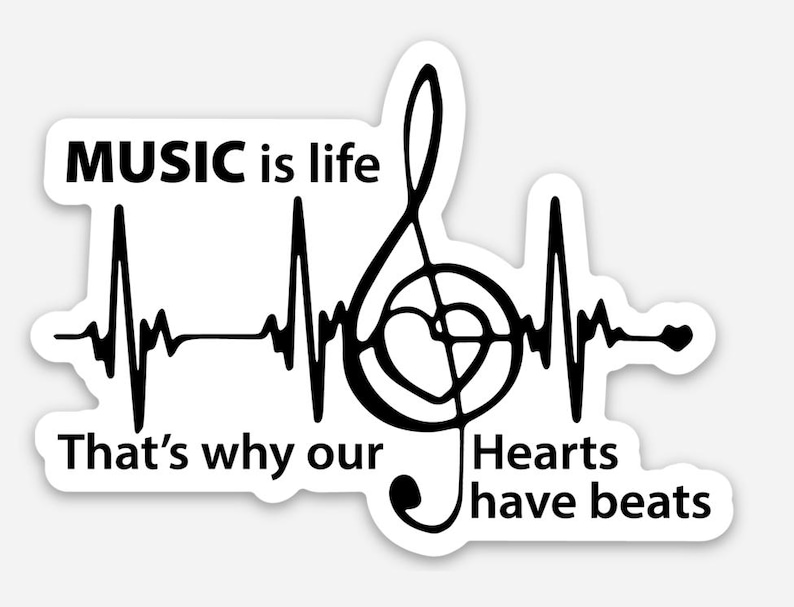 MUSIC is Life That's Why Our Hearts Have Beats - Etsy