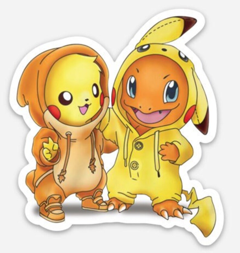 Pikachu and Charmander With Costume - Etsy
