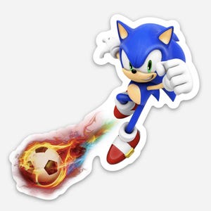 Super Sonic Soccer Player Sticker - Etsy