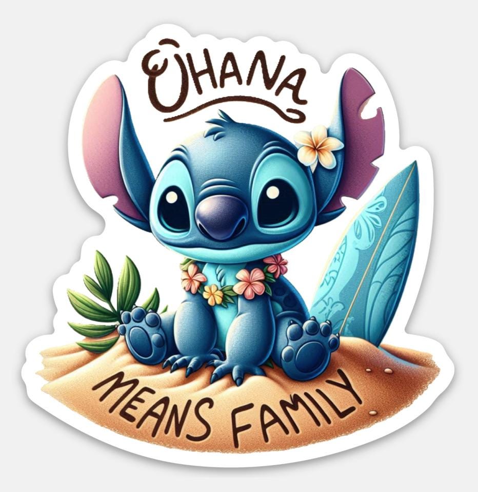 Stitch Ohana Means Family - Sticker - Etsy