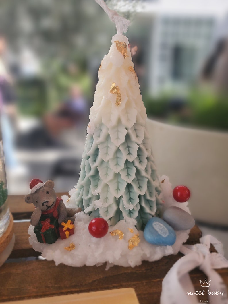 Enchanting Christmas Tree Candle - Snow-covered Tree With Festive，dual ...