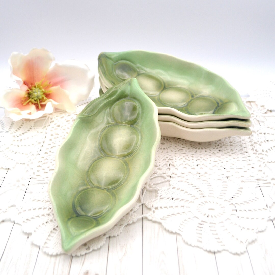 Vintage Cardinal USA Pottery Pea Pod Shaped Dishes- Set of 4 / 1950s ...