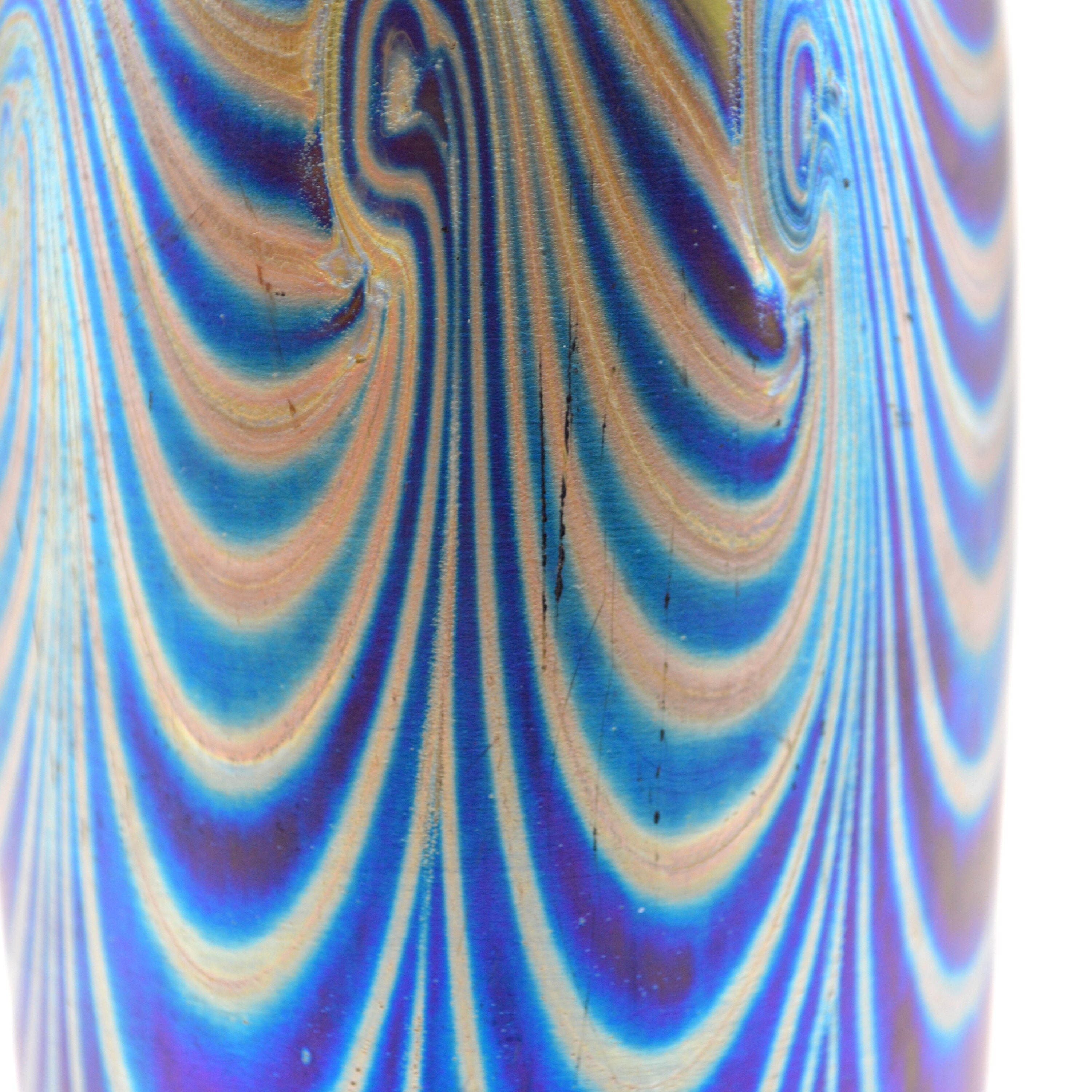 Stephen Fellerman Feather Pull Blown Glass Art Nouveau Vase / Signed ...