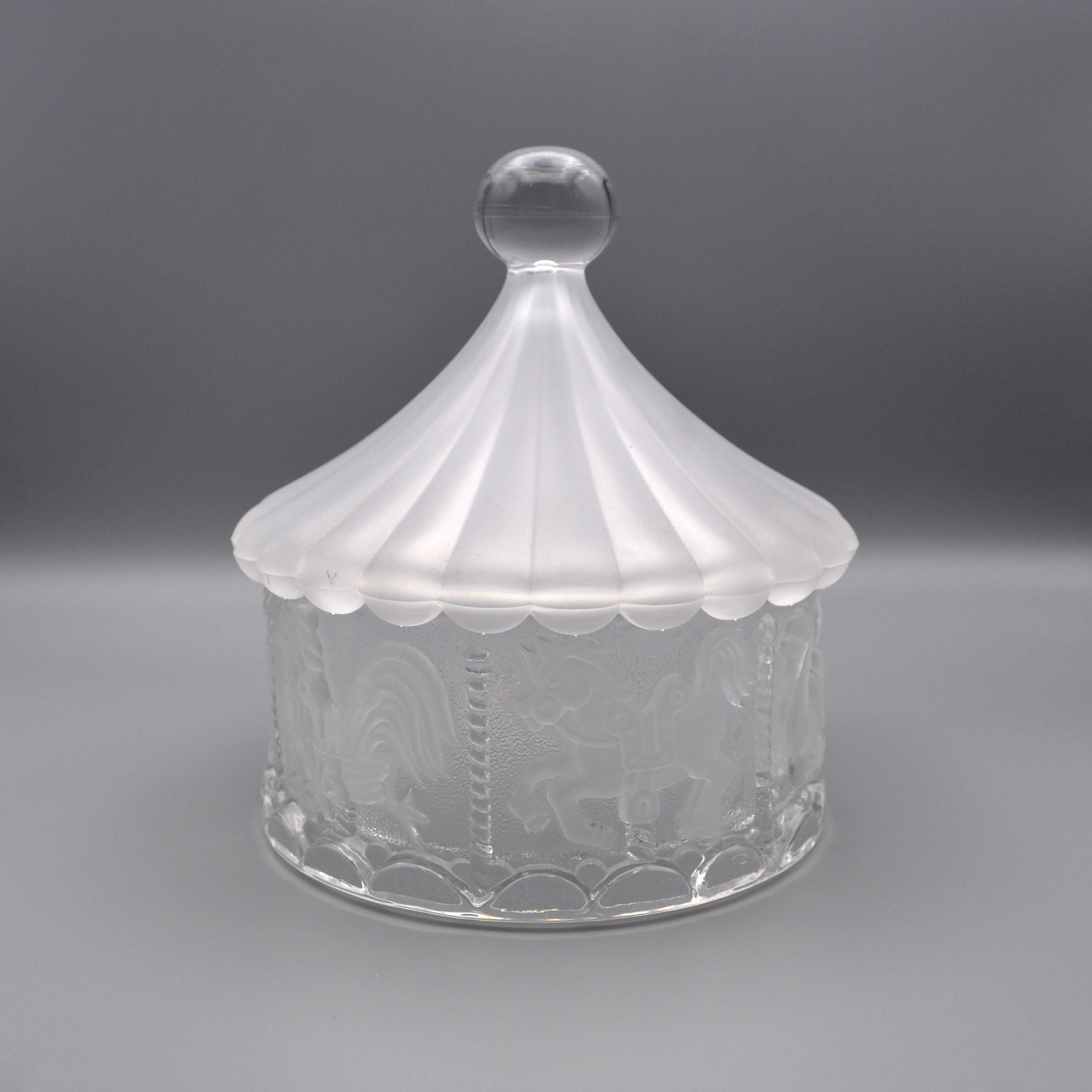 Vintage Goebel Satin and Clear Crystal Carousel Candy Dish With Lid - Etsy