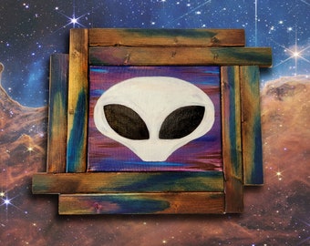 Retro Space Alien Painting - Etsy