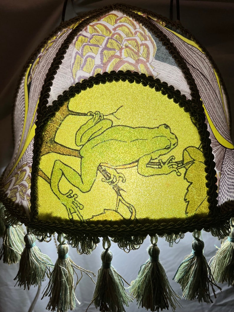 Leap Frog - Cottage Core Handmade Antique Hanging Bed Frame Lamp - Etsy