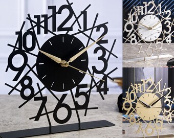 Decorative 3D Metal Black Table Top Clock 25x23cm - Etsy UK