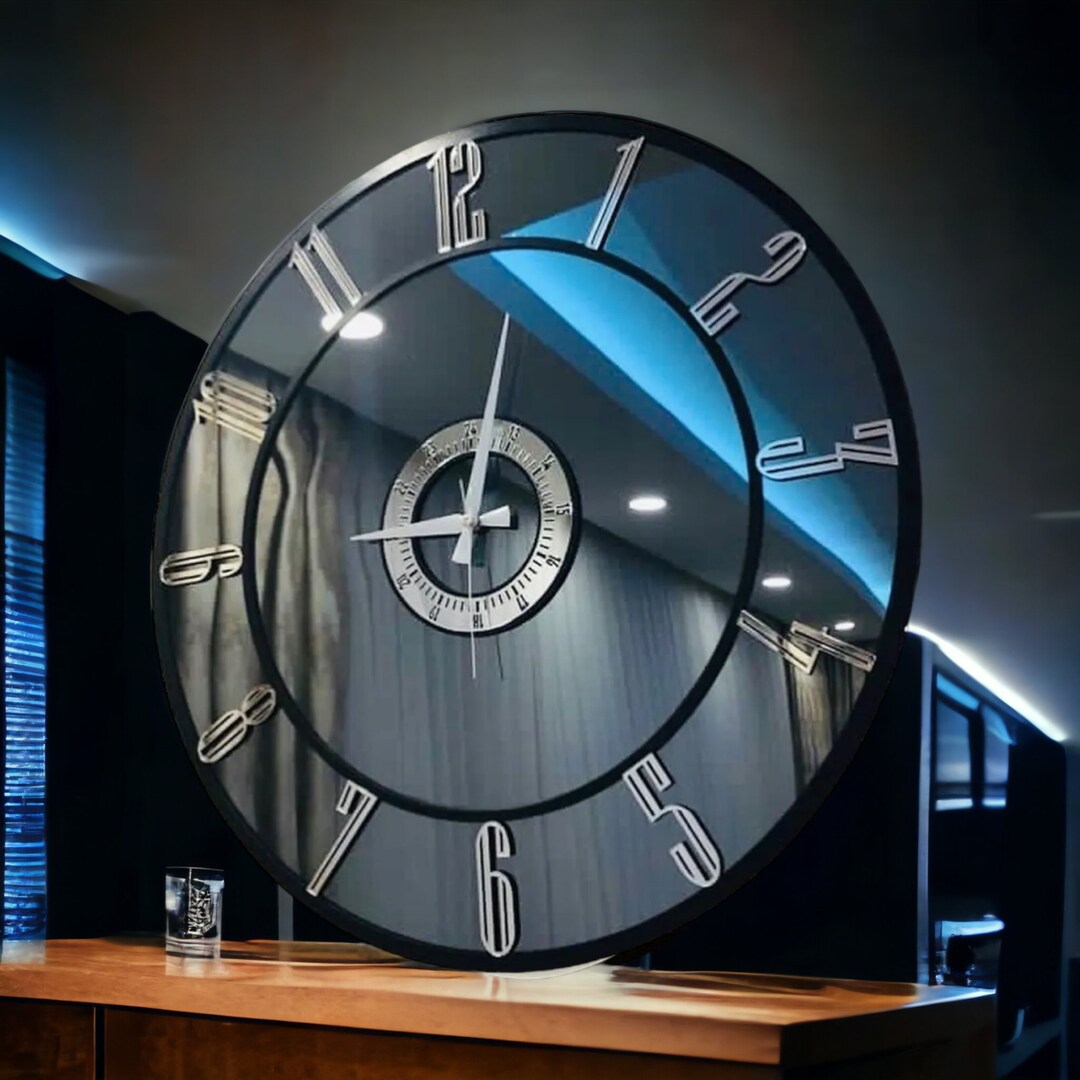 Real Mirror Decorative Wall Clock 40 CM - Etsy