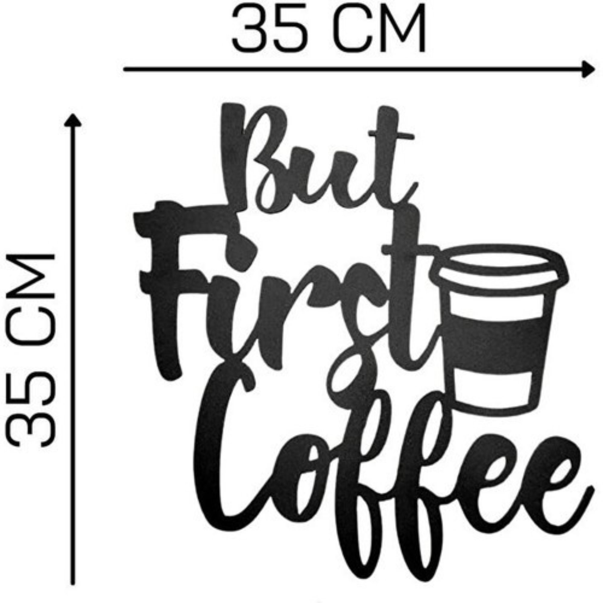 Black Wood but First Coffee Wall Decor for Kitchen Cafe Coffee Corner ...