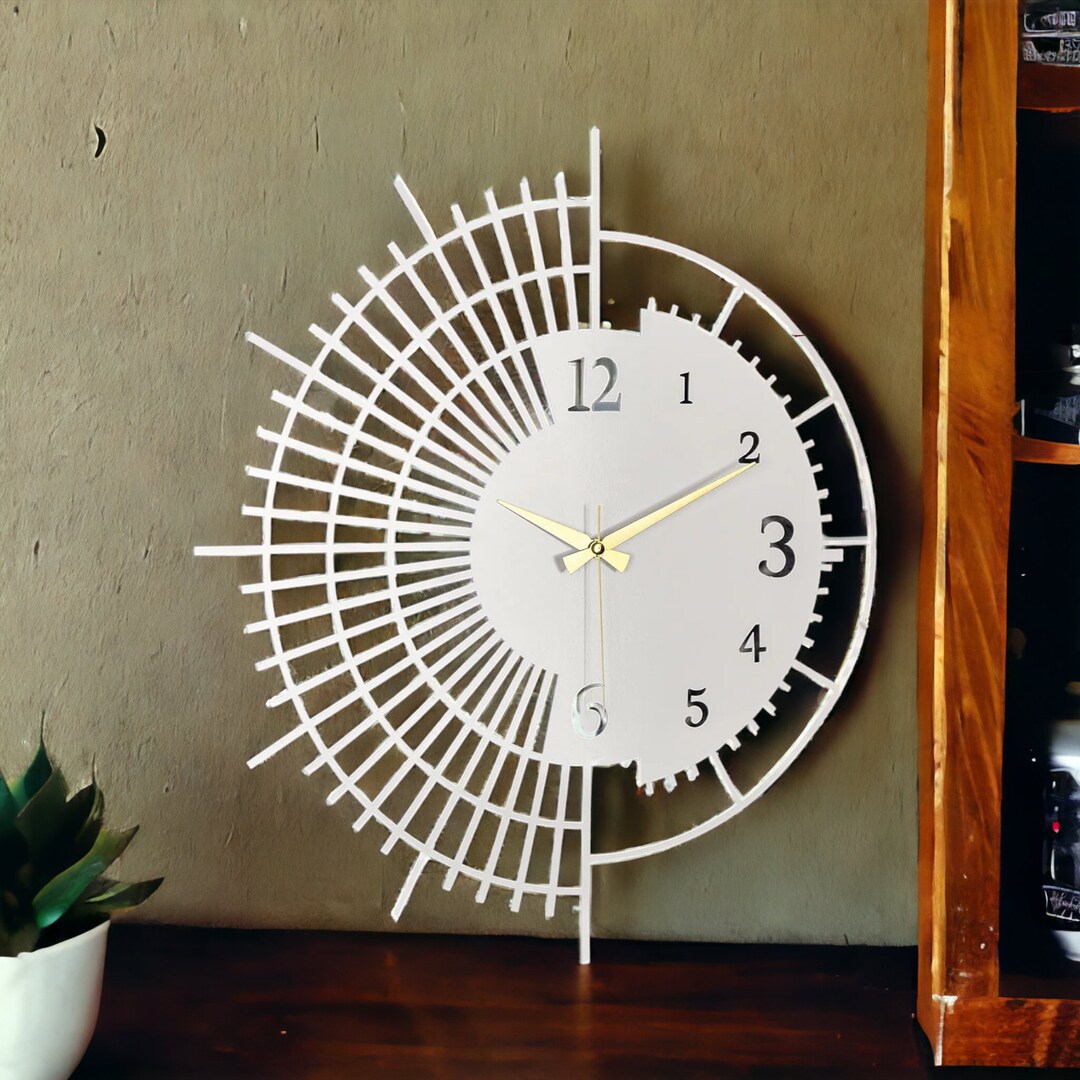 Stri Metal Black Wall Clock 50x50cm Silent Mechanism - Etsy